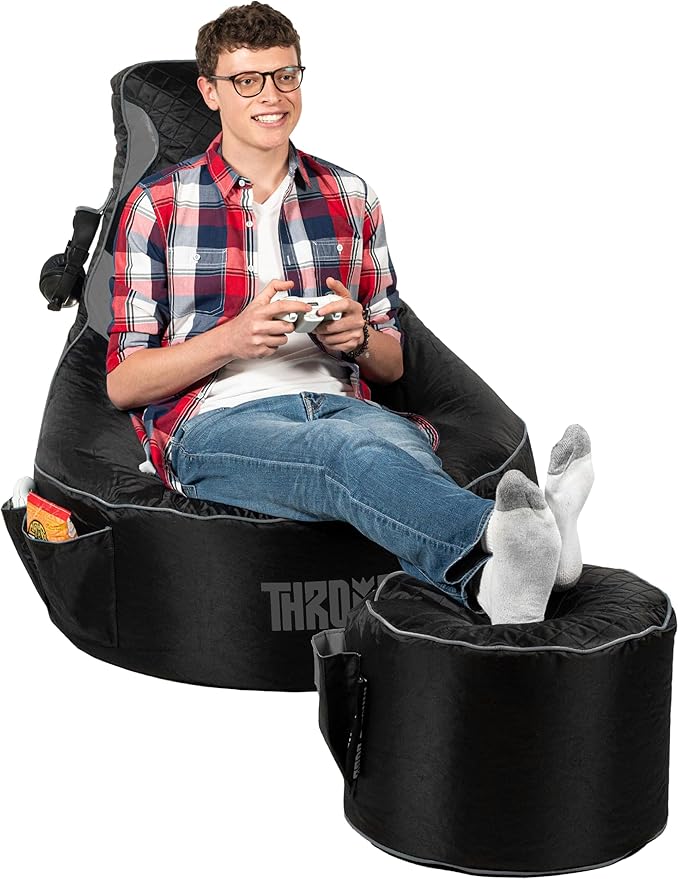 Amazon.com: Gaming Bean Bag Chair + Matching Footstool - [Cover ONLY No ...