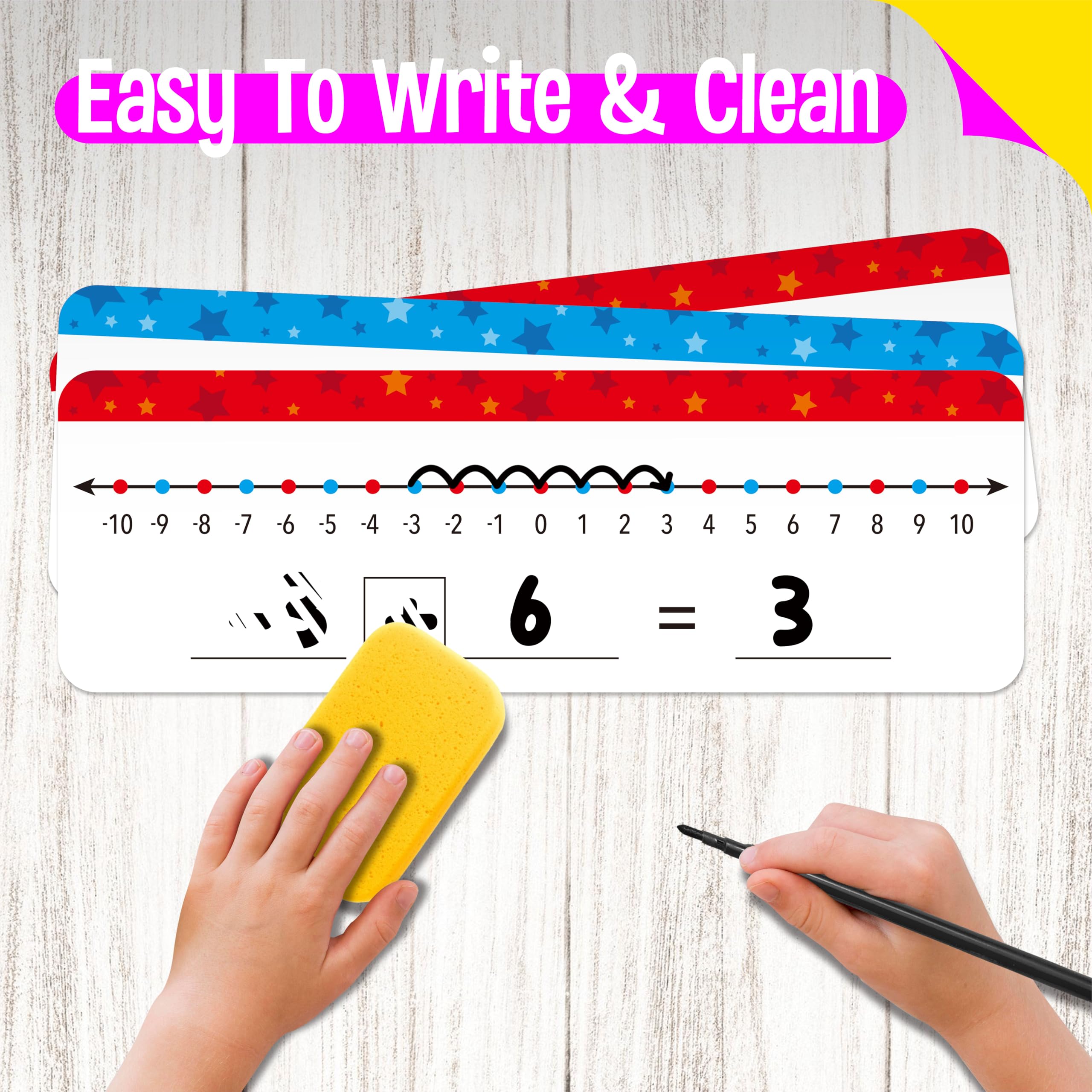 Snapklik.com : 26 Packs Number Line Dry Erase Boards, Double Sided ...
