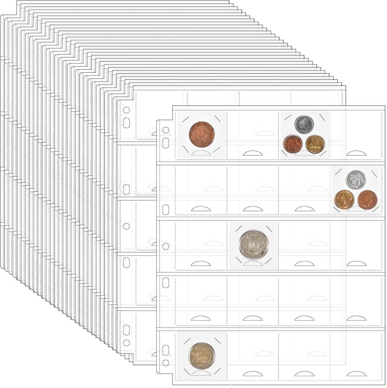 Amazon.com: 30 Sheets Uncle Paul Coin Binder Sheets for 2" x 2" Coin ...
