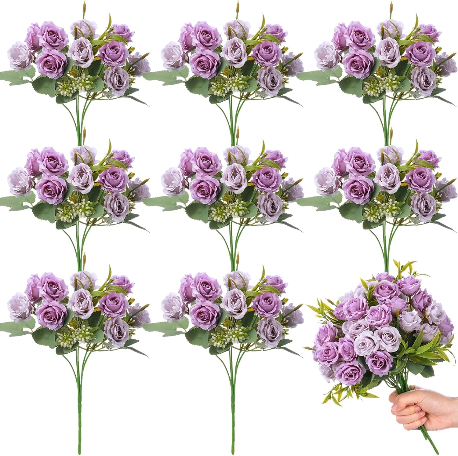 Amazon.com: Zeyune 8 Pack 12 Inch Valentine's Day Artificial Rose ...