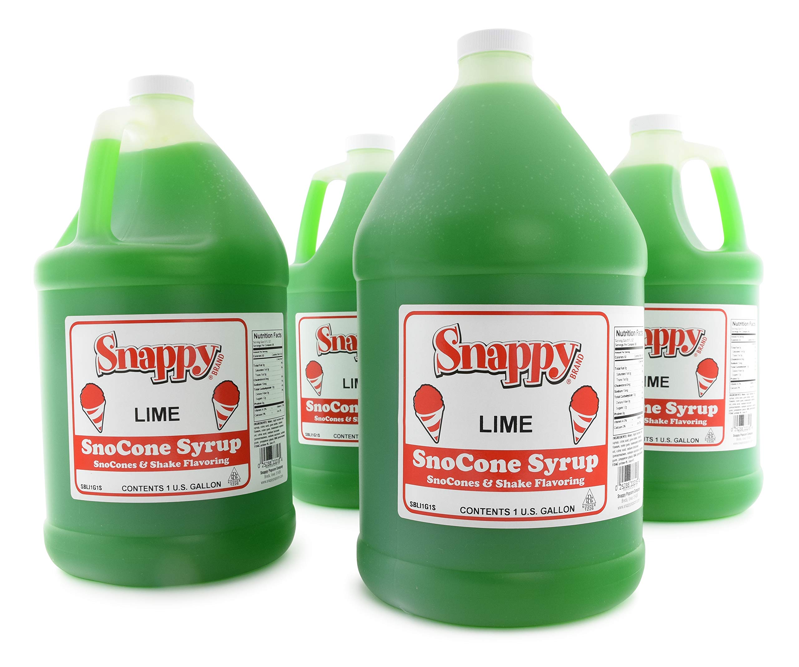 Amazon.com : Snappy Blue Raspberry Sno Cone Syrup, 4-1 Gallon (128 ...