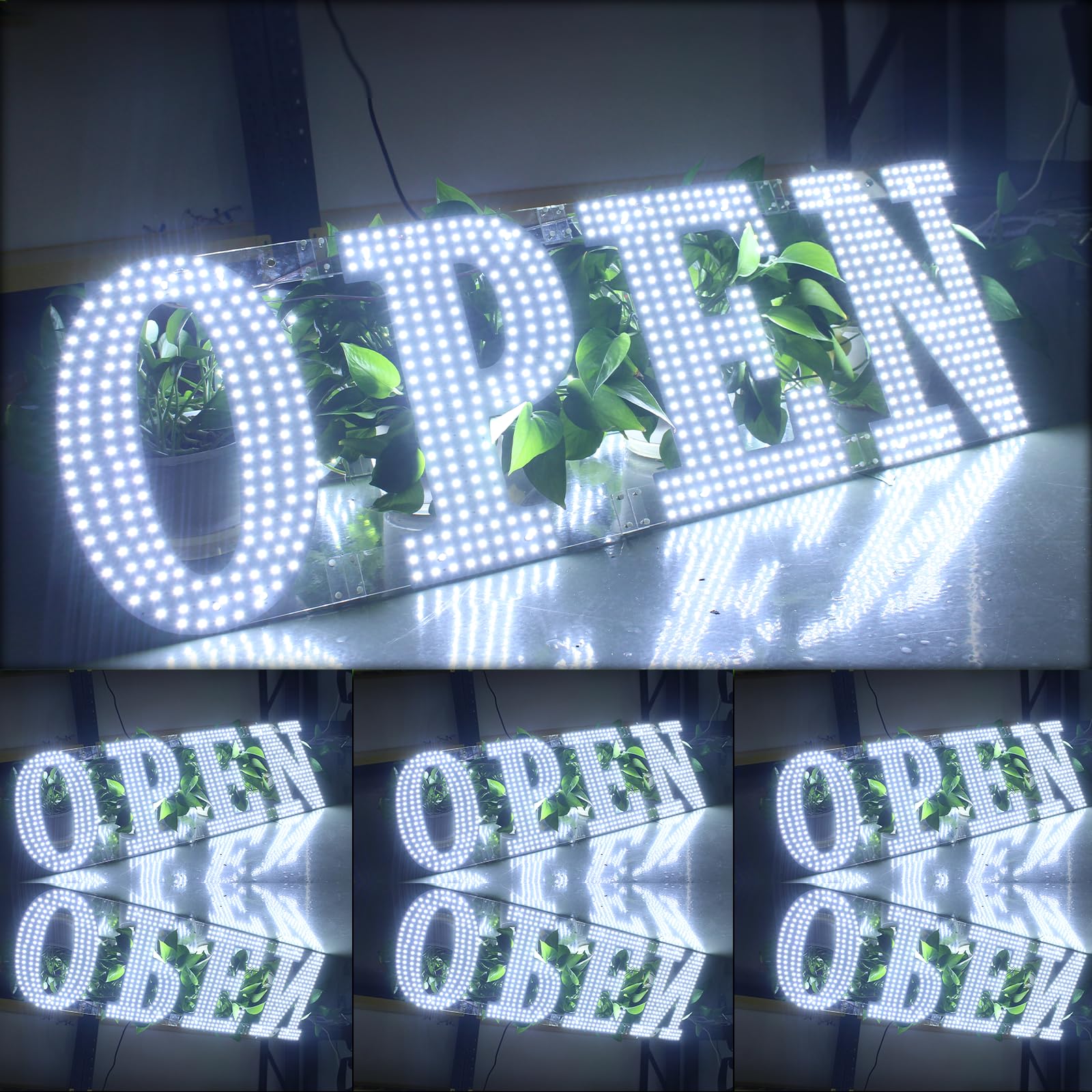 Amazon.com : 40"x14" Large LED Open Signs for Business Bright High ...