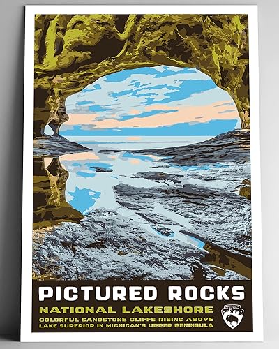 Amazon.com: Pictured Rocks National Lakeshore Vintage-Style Travel ...