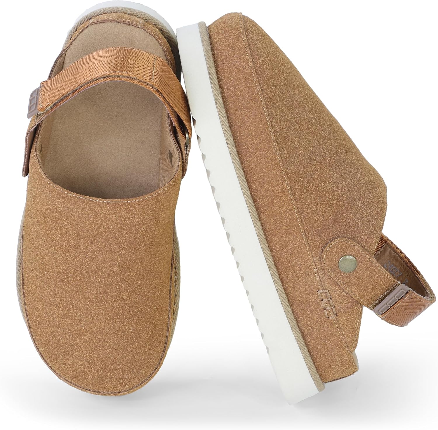 Amazon.com | Genuine Suede Clogs for Women - Memory Foam Platform Clogs ...