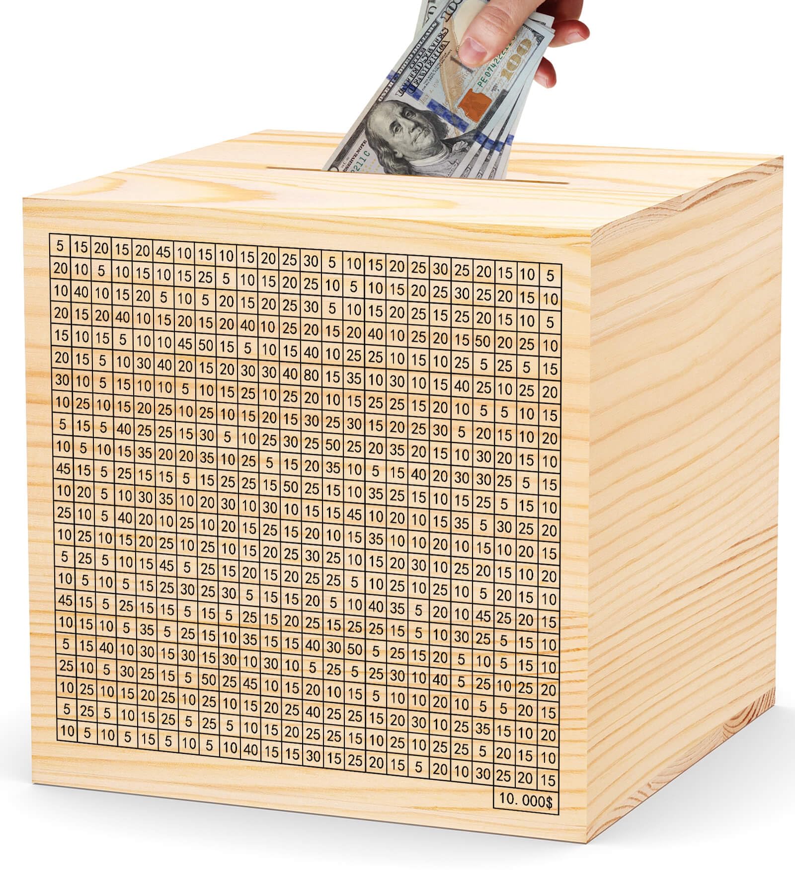 Amazon.com: HCHANGEN 10000 Wooden Savings Challenge Box for Adults Kids ...