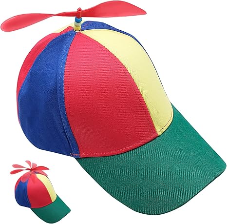 AMJKEJI Colourful Propeller Hat, Cotton Baseball Cap Helicopter ...