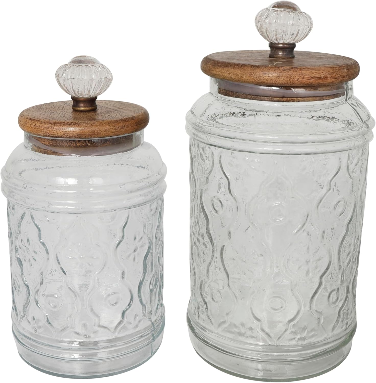 Amazon.com: Deco 79 Glass Floral Decorative Decorative Jars Decorative ...