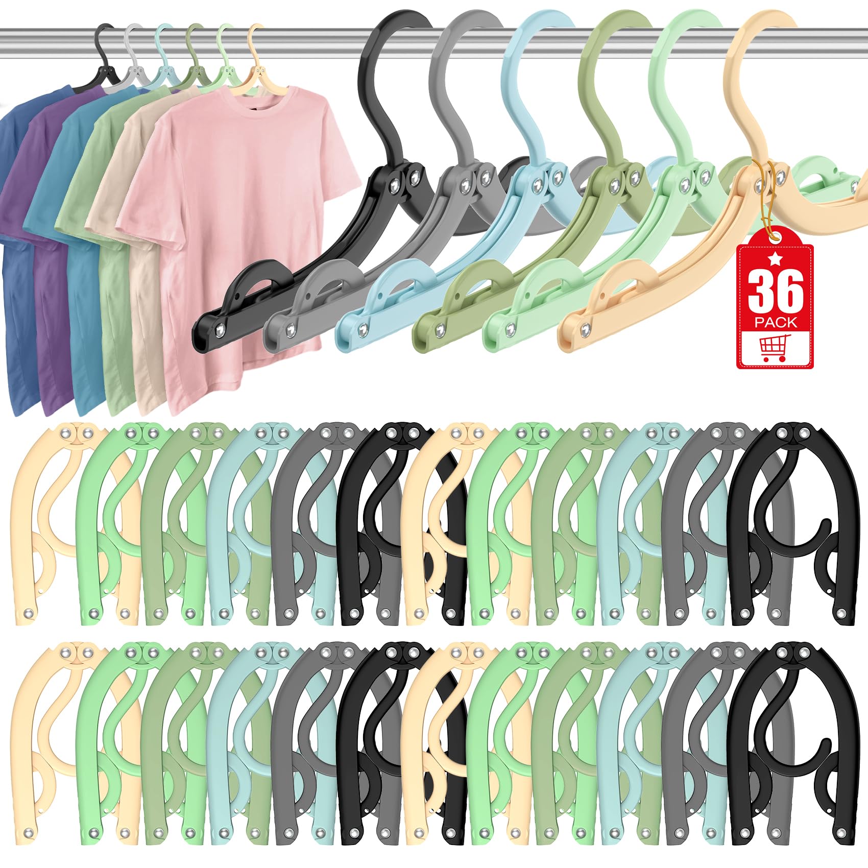 Amazon.com: 36 Pcs Foldable Travel Hangers - Cruise Ship Essentials ...