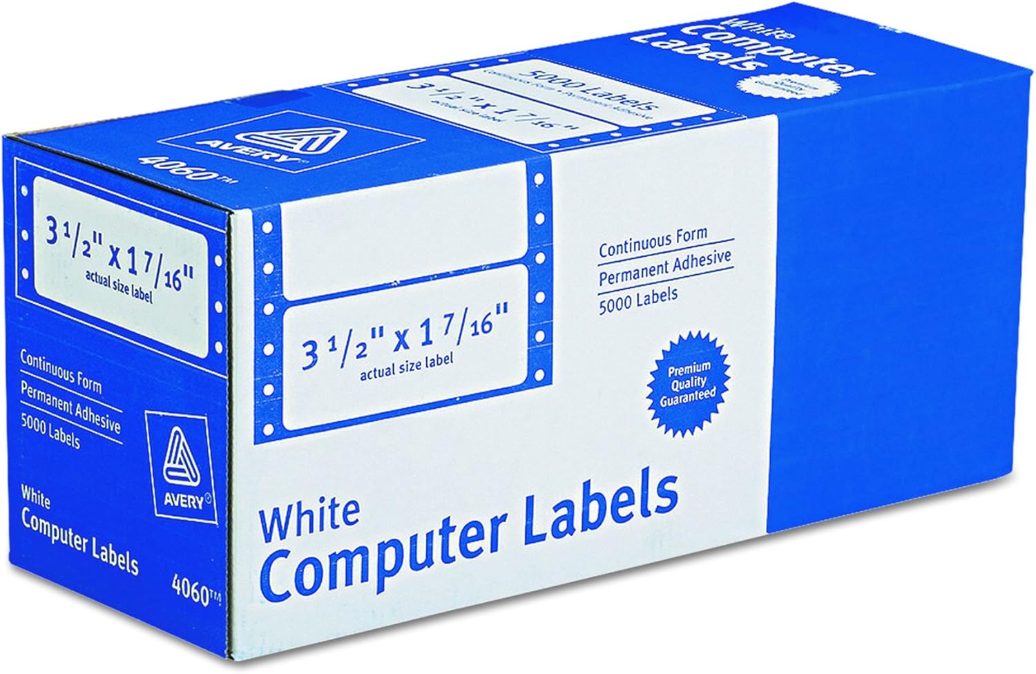 Avery 4060 Dot Matrix Printer White Addressing Labels 3 1 2 X 1 7 16
