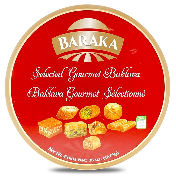 Amazon.com: Baraka Assorted Baklava Pastry Gift Tin Authentic Sweet ...