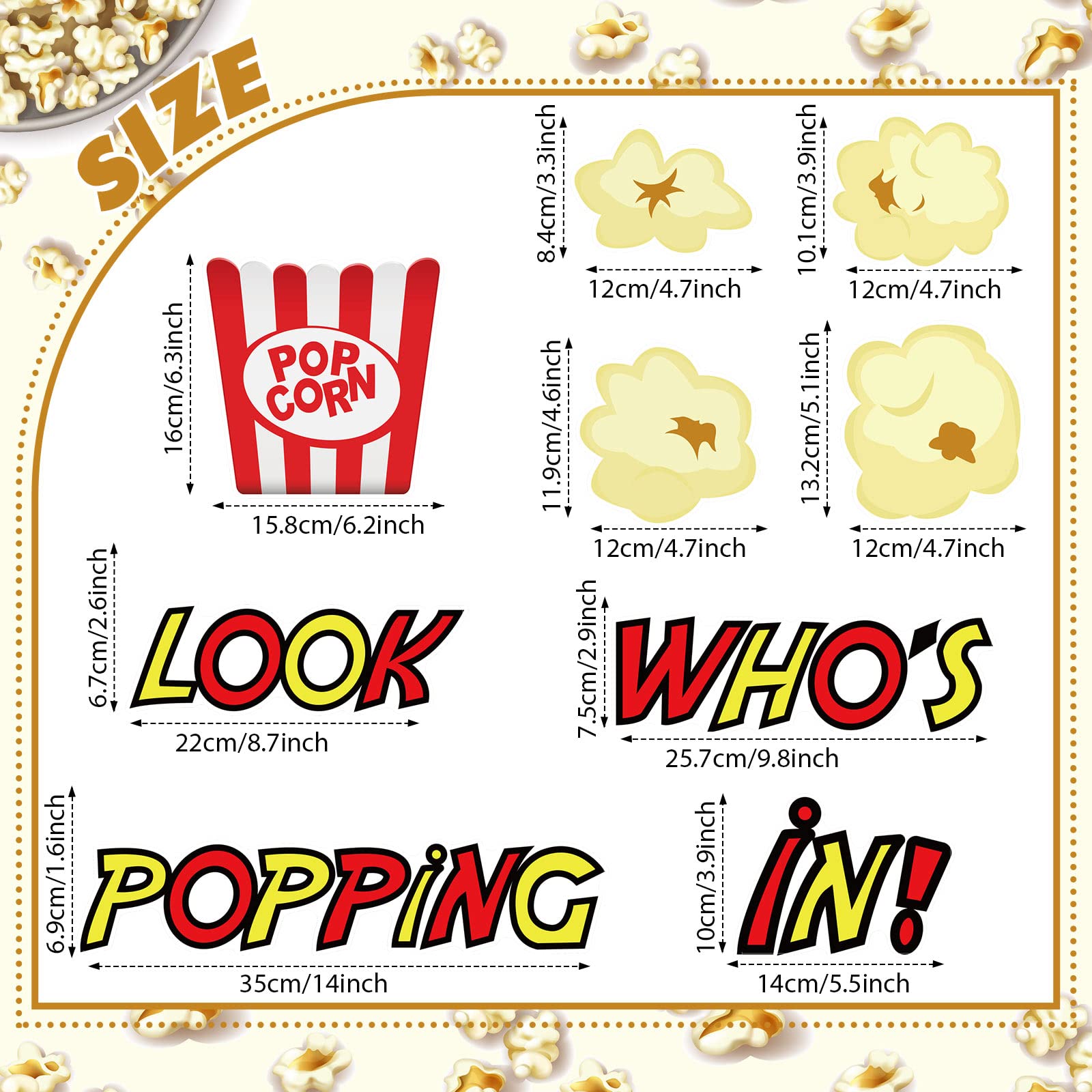 Snapklik.com : Taobary 70 Pcs Popcorn Bulletin Board Decor Popcorn ...