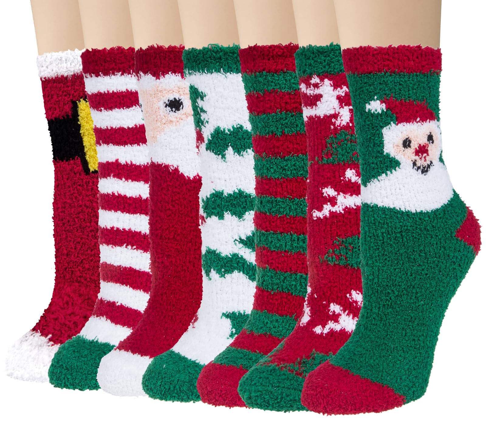7 Pairs Womens Winter Fuzzy Socks Cozy Fluffy Socks Warm Fuzzy ...
