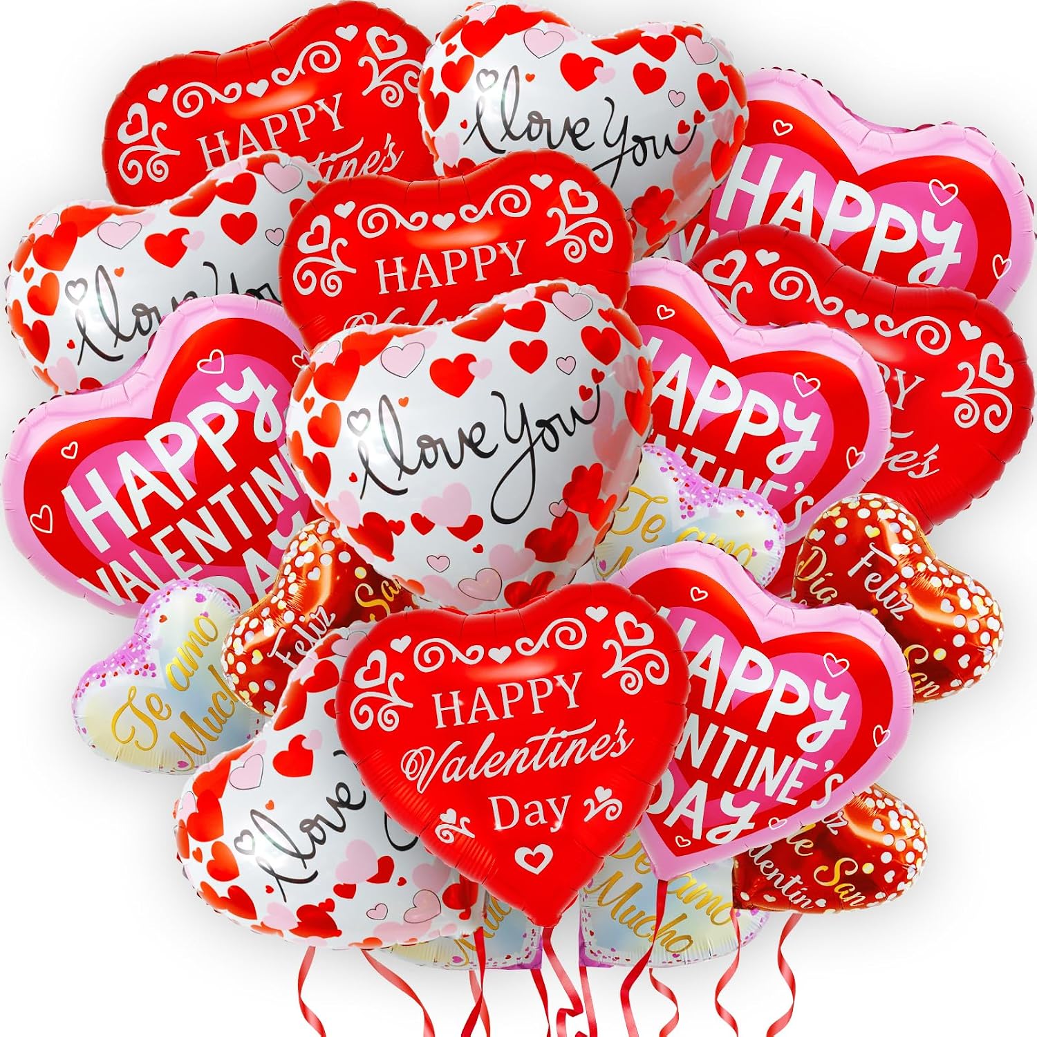 Amazon.com: ZHAORAY 36Pcs Happy Valentine's Day Balloons Set for ...