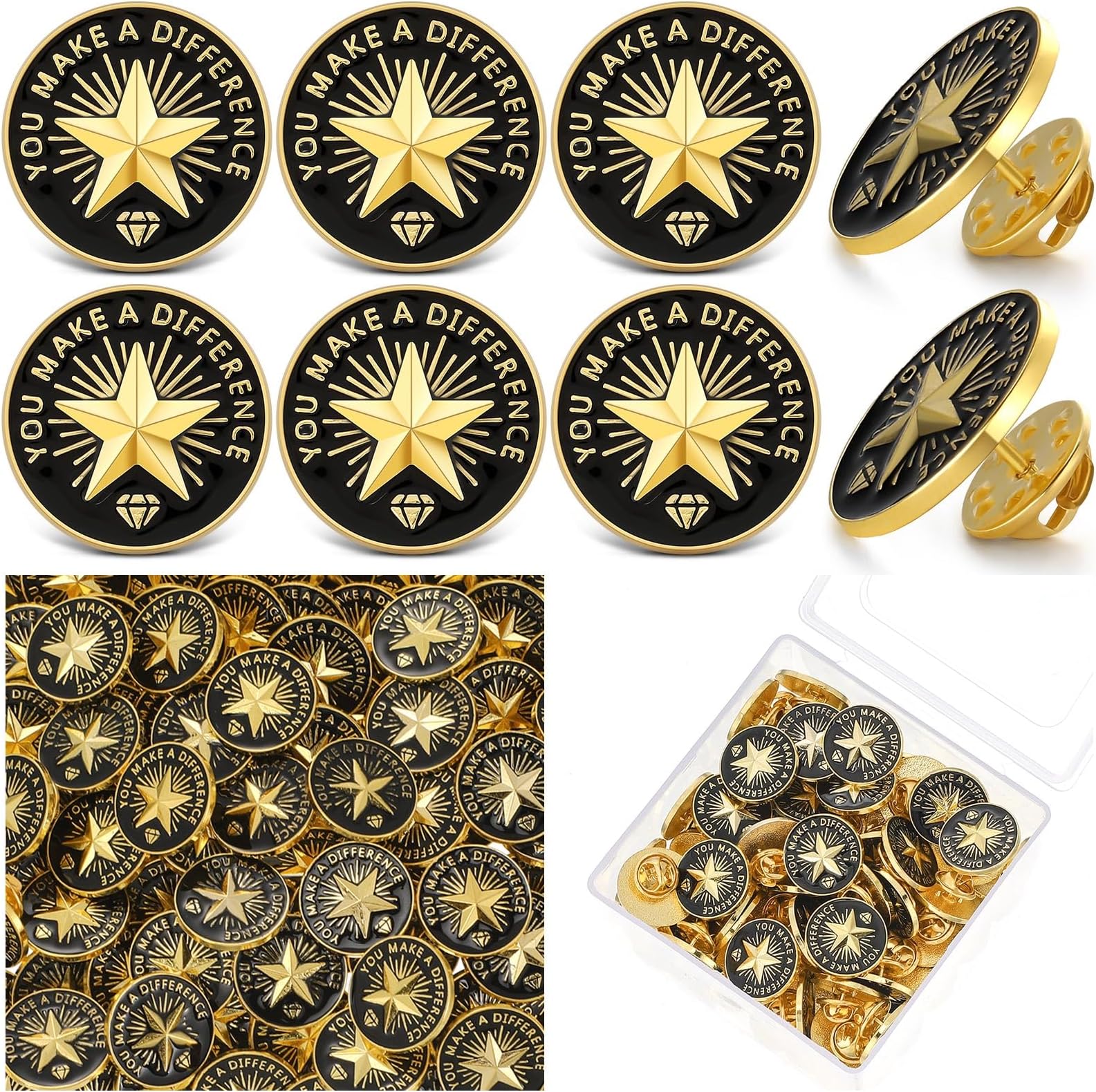 Amazon.com: Dingion 24 Pcs Employee of The Month Lapel Pin 3/4 Inch ...