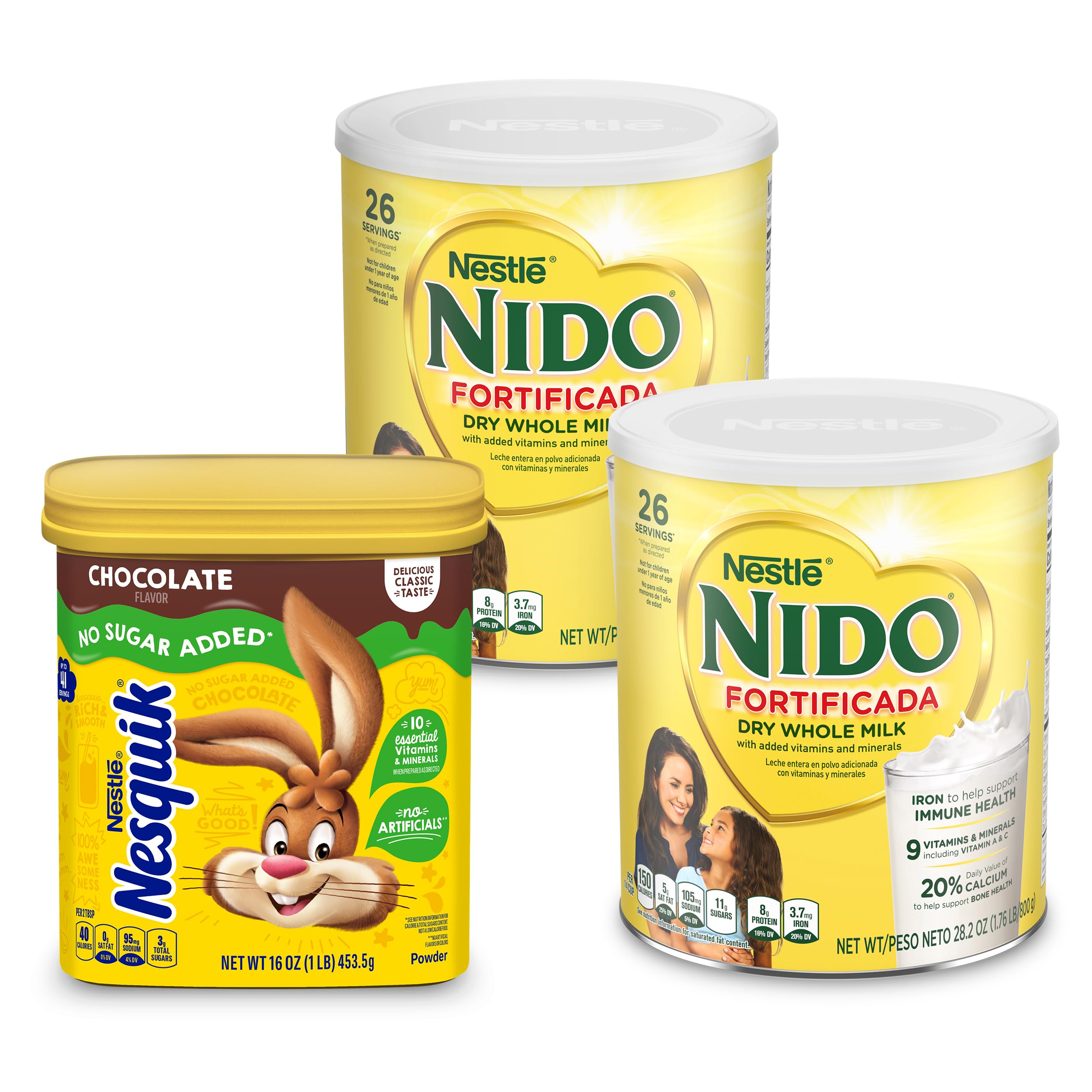 Buy Bundle of 2 Nido Fortificada Dry Whole Milk 1.76 Pound + 1 NESTLE ...