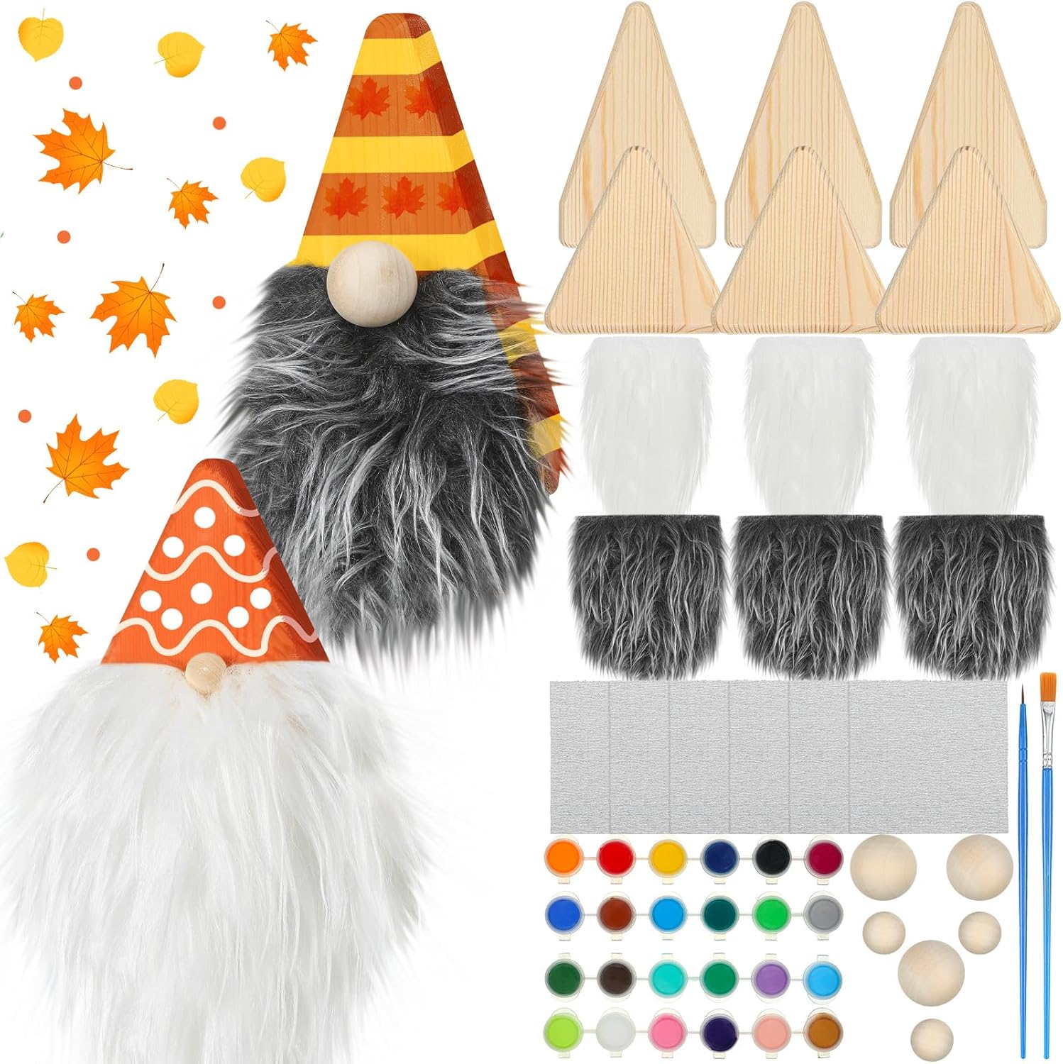 Amazon.com: GlikCeil 6 Set Fall Gnome to Paint Craft Kits DIY Fall ...