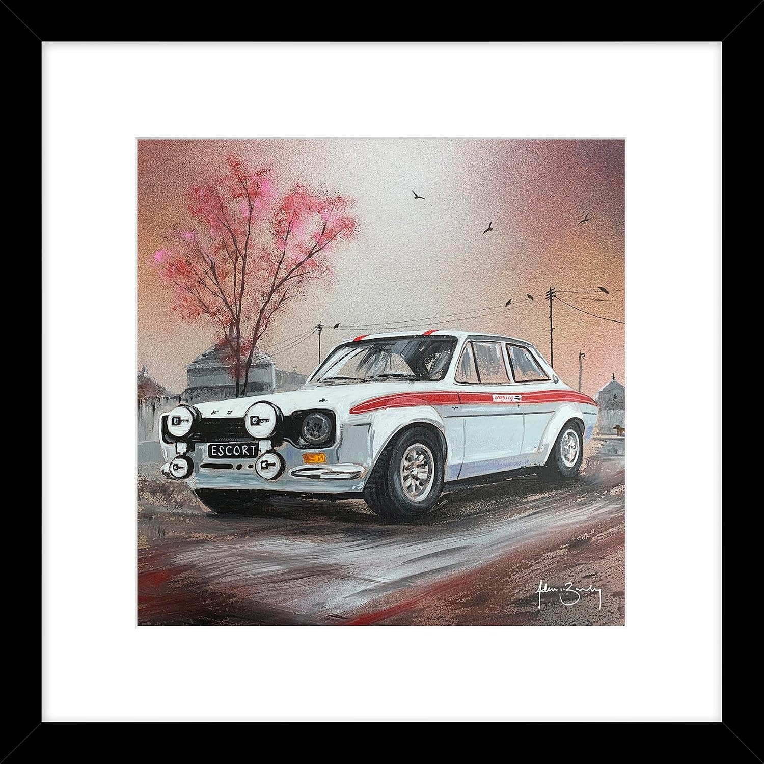 Artko Vintage Escort Car Framed Print - Mud Slinger Painting by Adam ...
