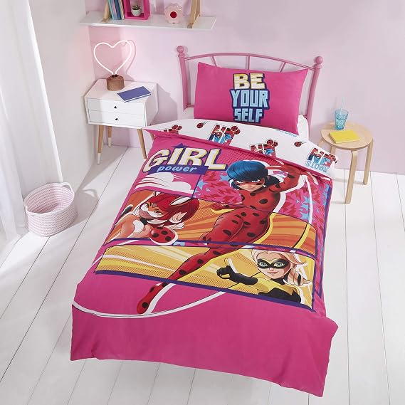 Coco Moon Miraculous Girl Power Ladybug Soft Reversible Single Bed ...