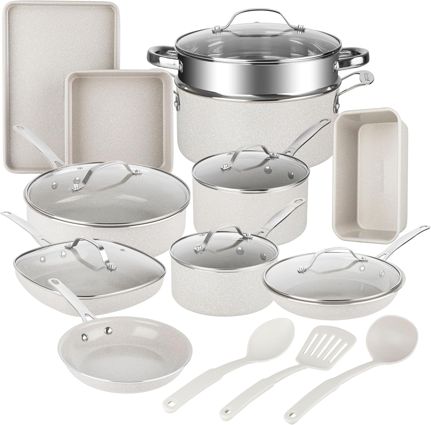 Amazon.com: Granitestone Ceraluxe 20 Pc Ceramic Cookware Set Nonstick ...