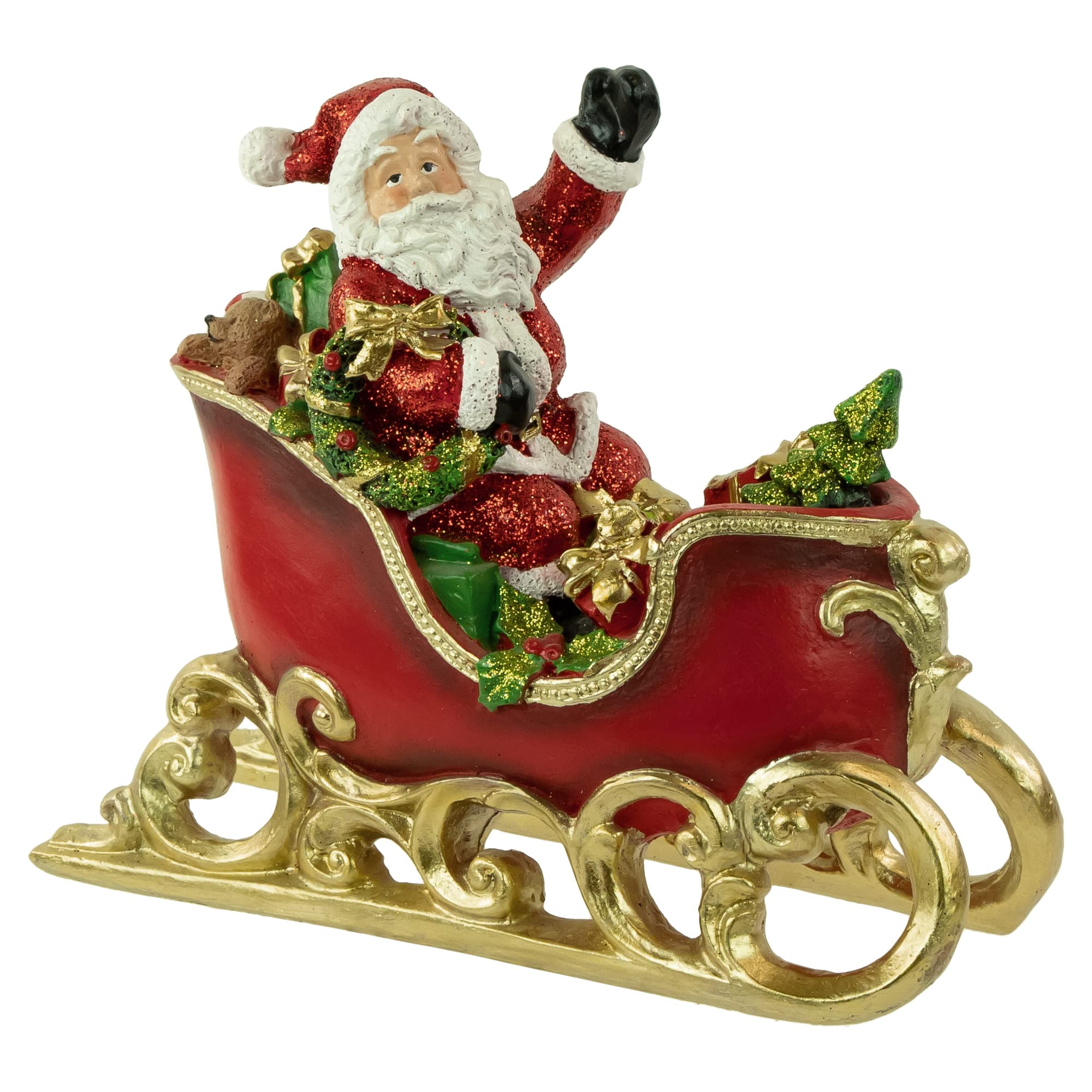 Amazon.com: Northlight Waving Santa Sitting in a Sleigh Christmas ...