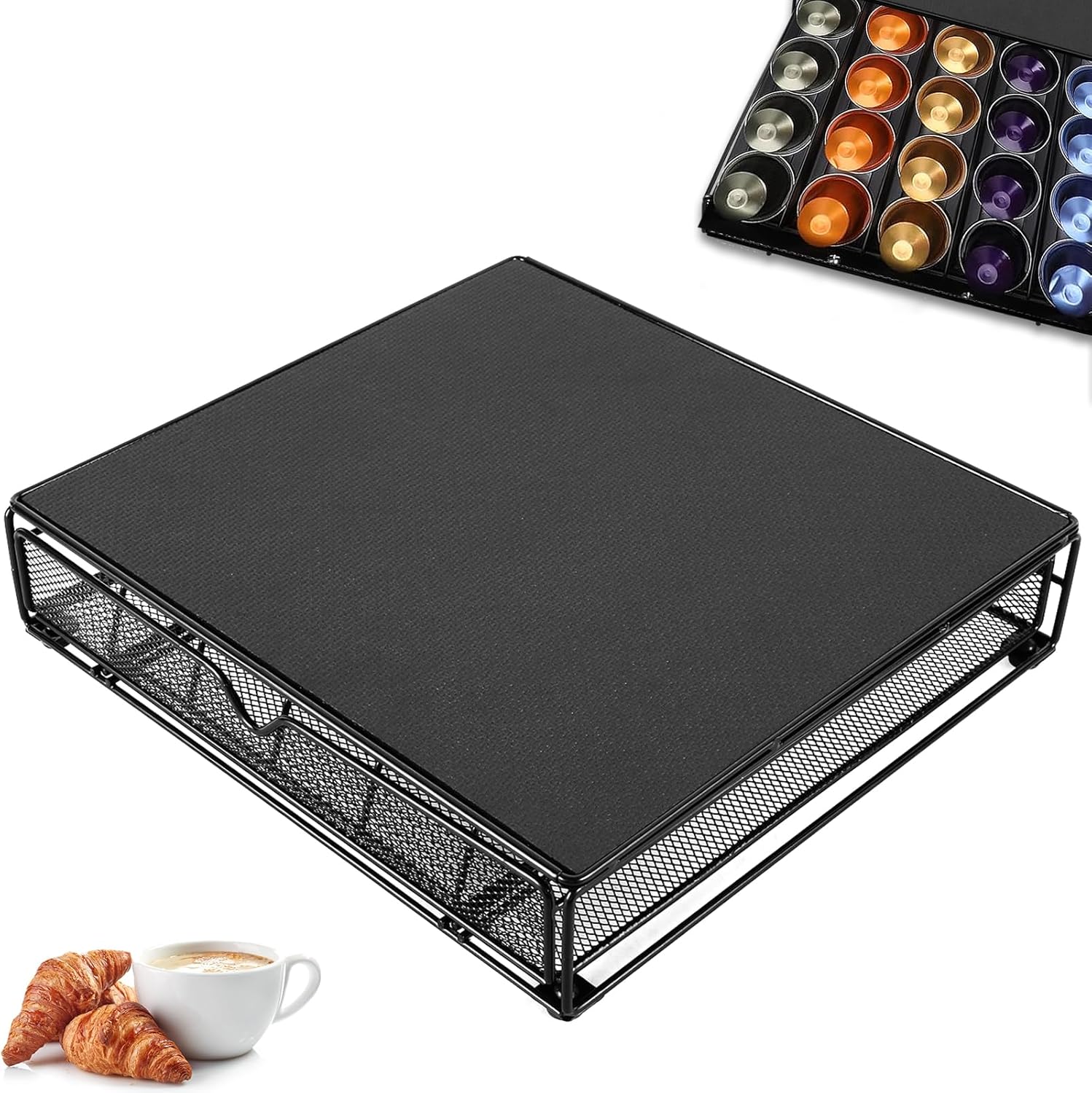 Amazon.com: Coffee Pod Storage Sliding Drawer Metal Coffee Pods Holder ...