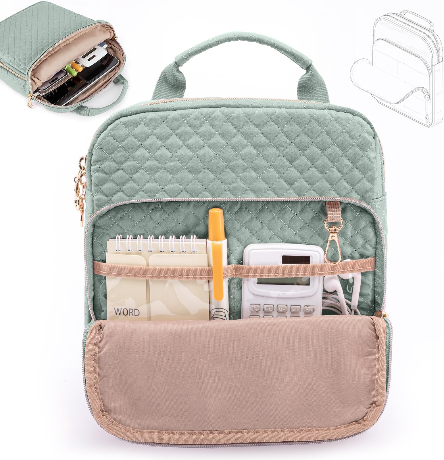 Amazon.com: Aplufine Book Sleeve with Zipper, Book Pouch 11" X 9", Book ...