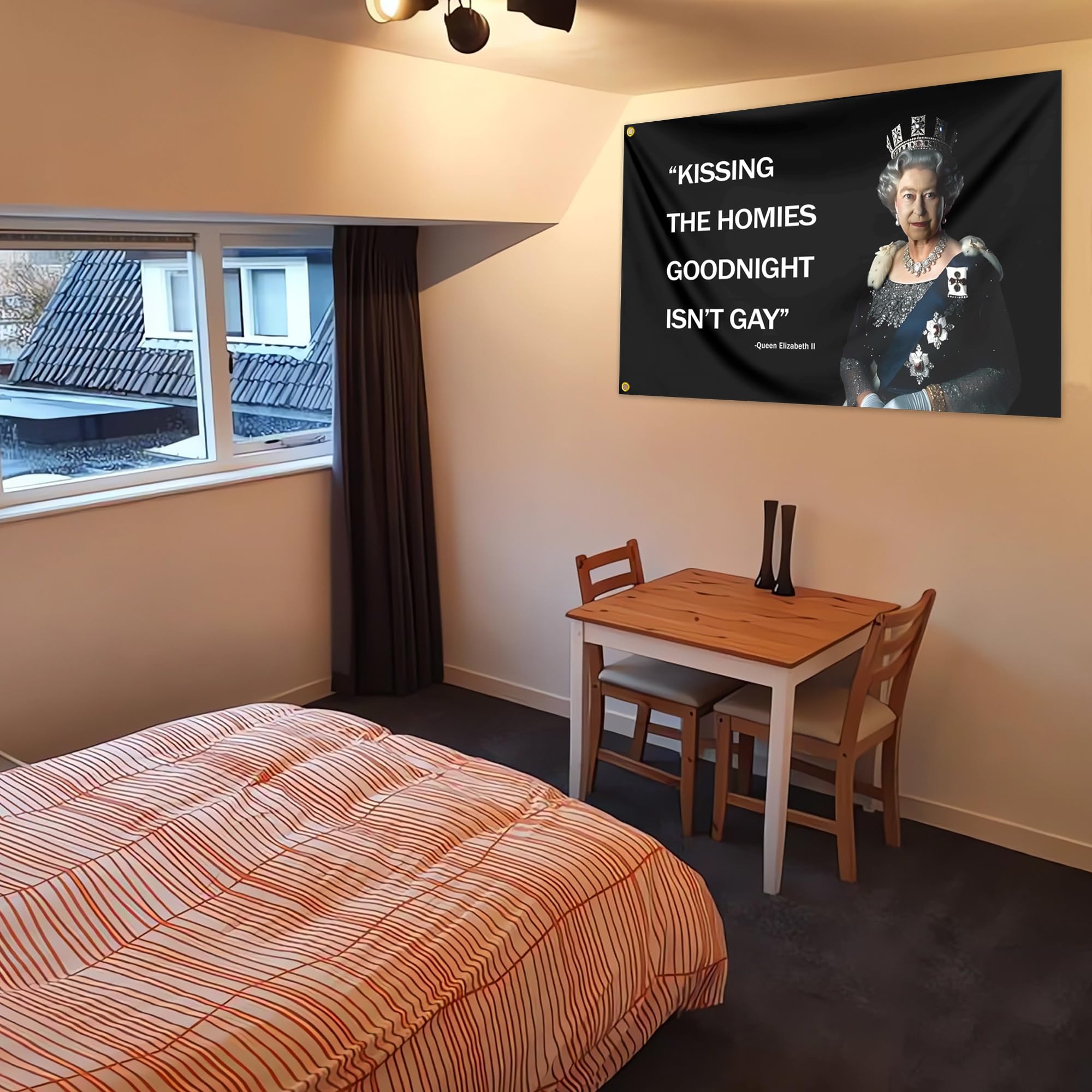 Snapklik.com : Kissing Homies Goodnight Flag 3X5 Ft Funny Memes Man ...