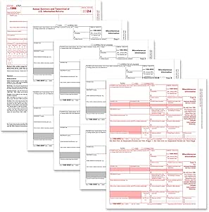 Amazon.com : 1099 MISC Forms 2024, 4 Part Tax Forms Kit, 25 Vendor Kit of Laser Forms Designed ...