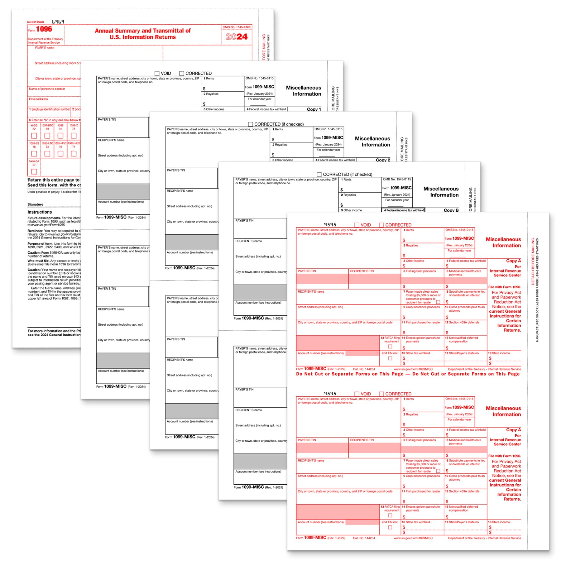 Amazon.com : 1099 MISC Forms 2024, 4 Part Tax Forms Kit, 25 Vendor Kit ...