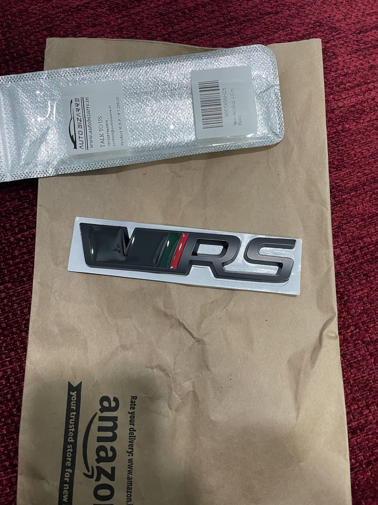 AutoBizarre 3D Raised Grey Black VRS Metal Monogram Emblem Badge ...