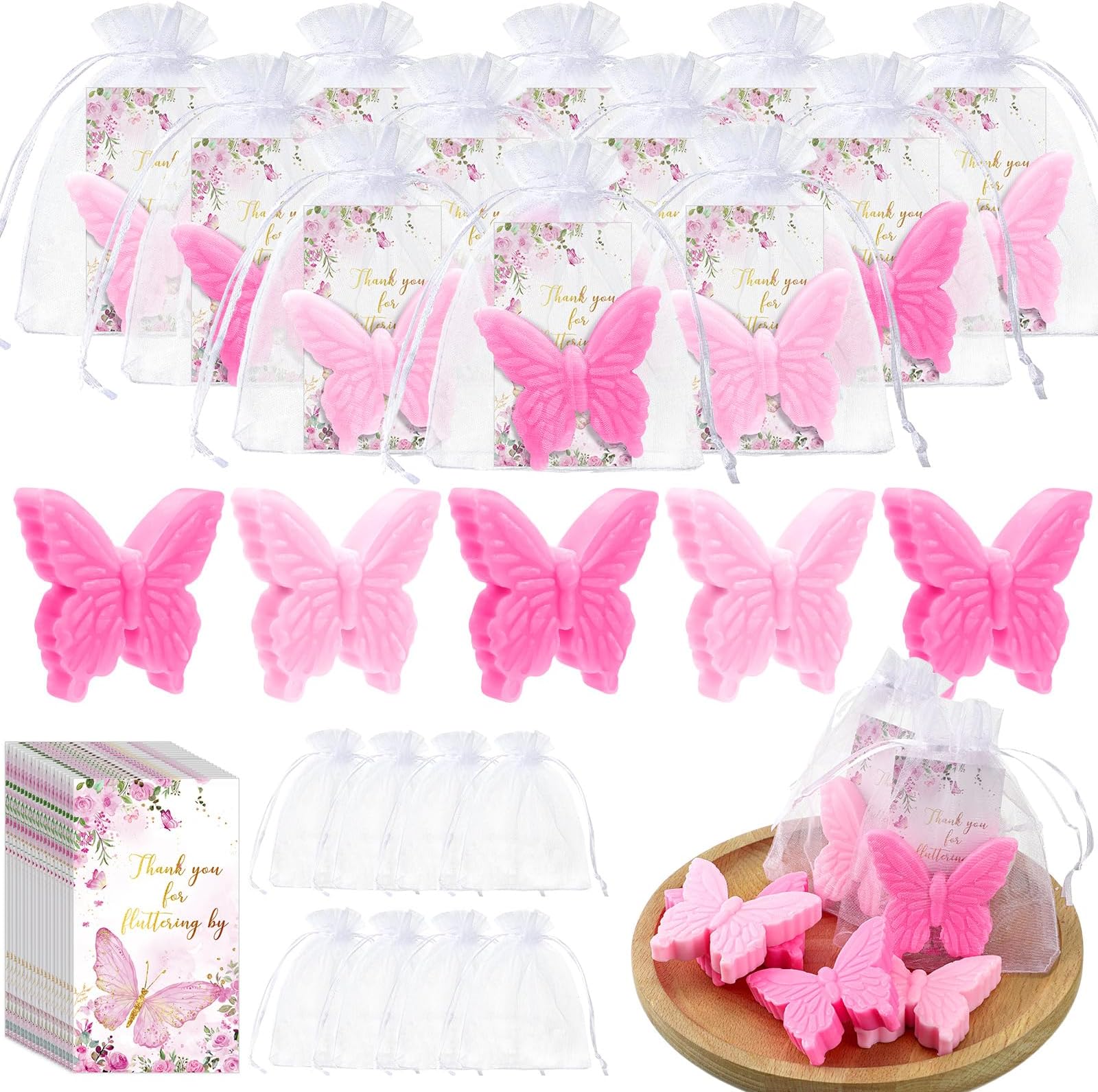 Amazon.com: Dansib 50 Sets Rose Style Mini Soap for Wedding Party ...