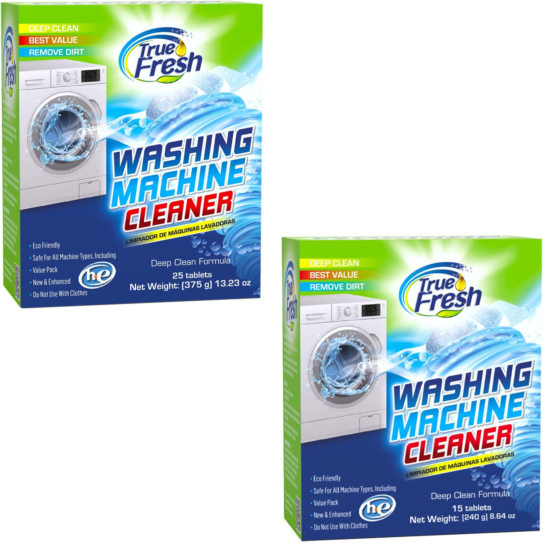 Amazon.com: True Fresh Washing Machine Cleaner Combo - 25-Pack & 15 ...
