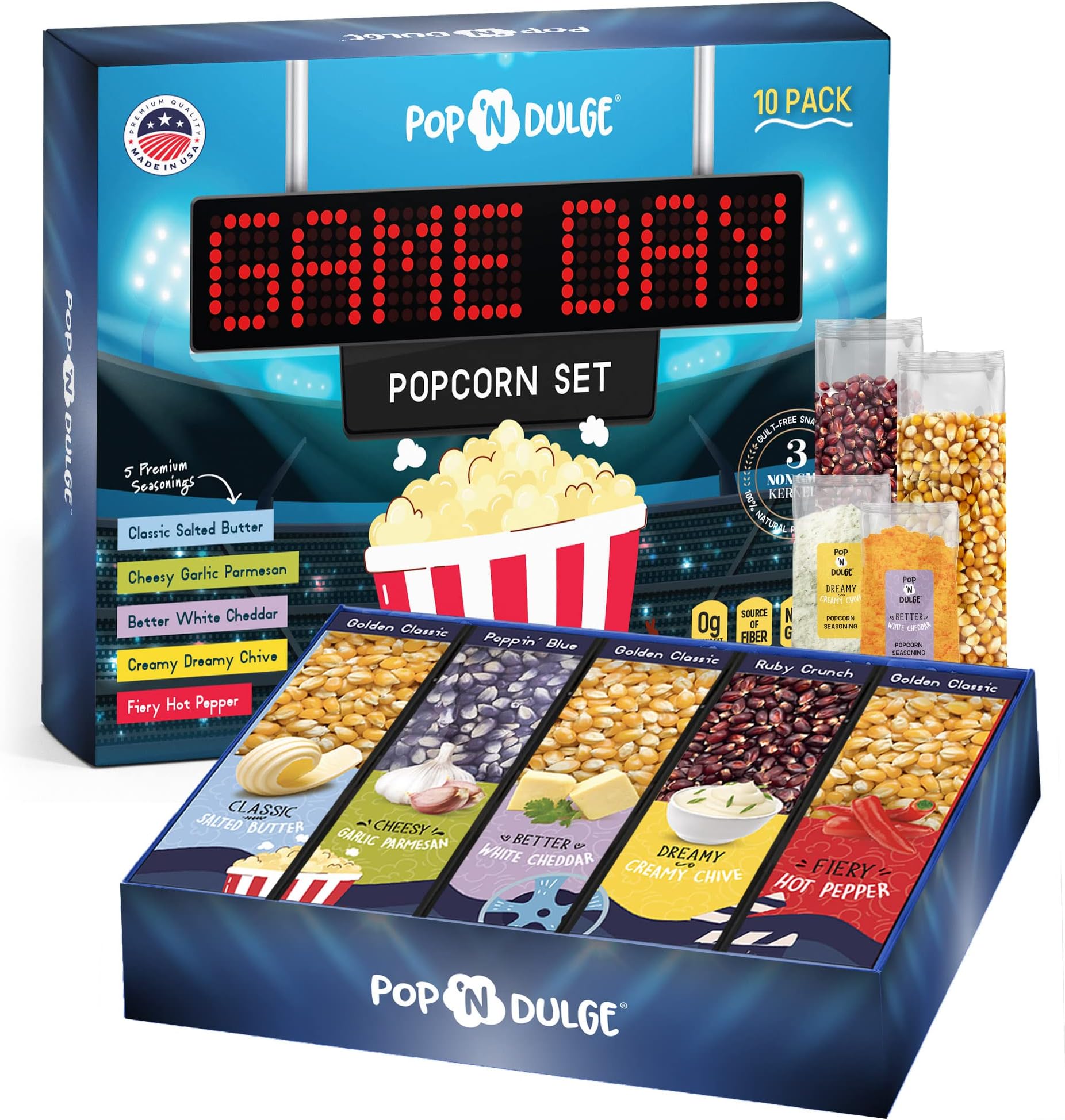 Amazon.com : Game Day Movie Night Popcorn Gift Set Gifts For Men Family ...