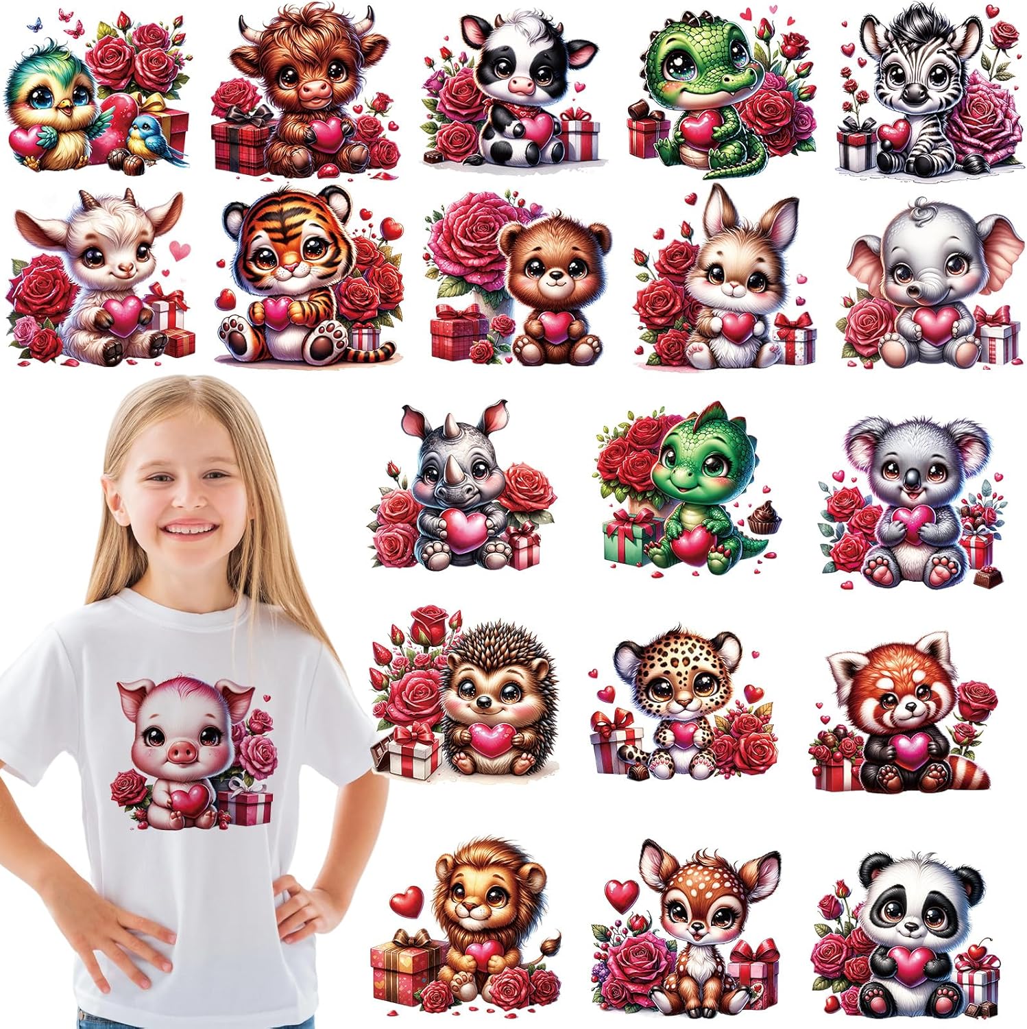 Amazon.com: INCOK Valentine's Day DTF Transfers Ready to Press - 20 PCS ...