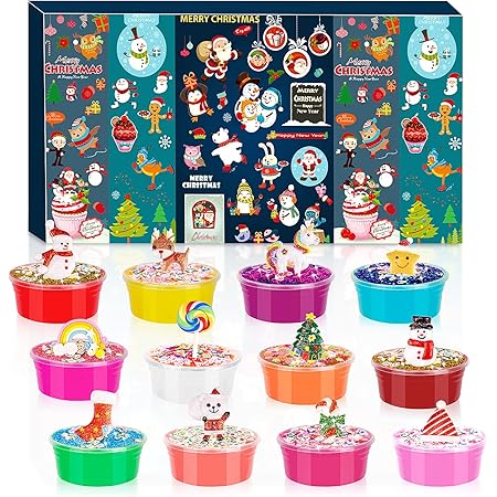 Amazon.com: Advent Calendar 2022-Diy Fluffy Slime Kit - Countdown to ...