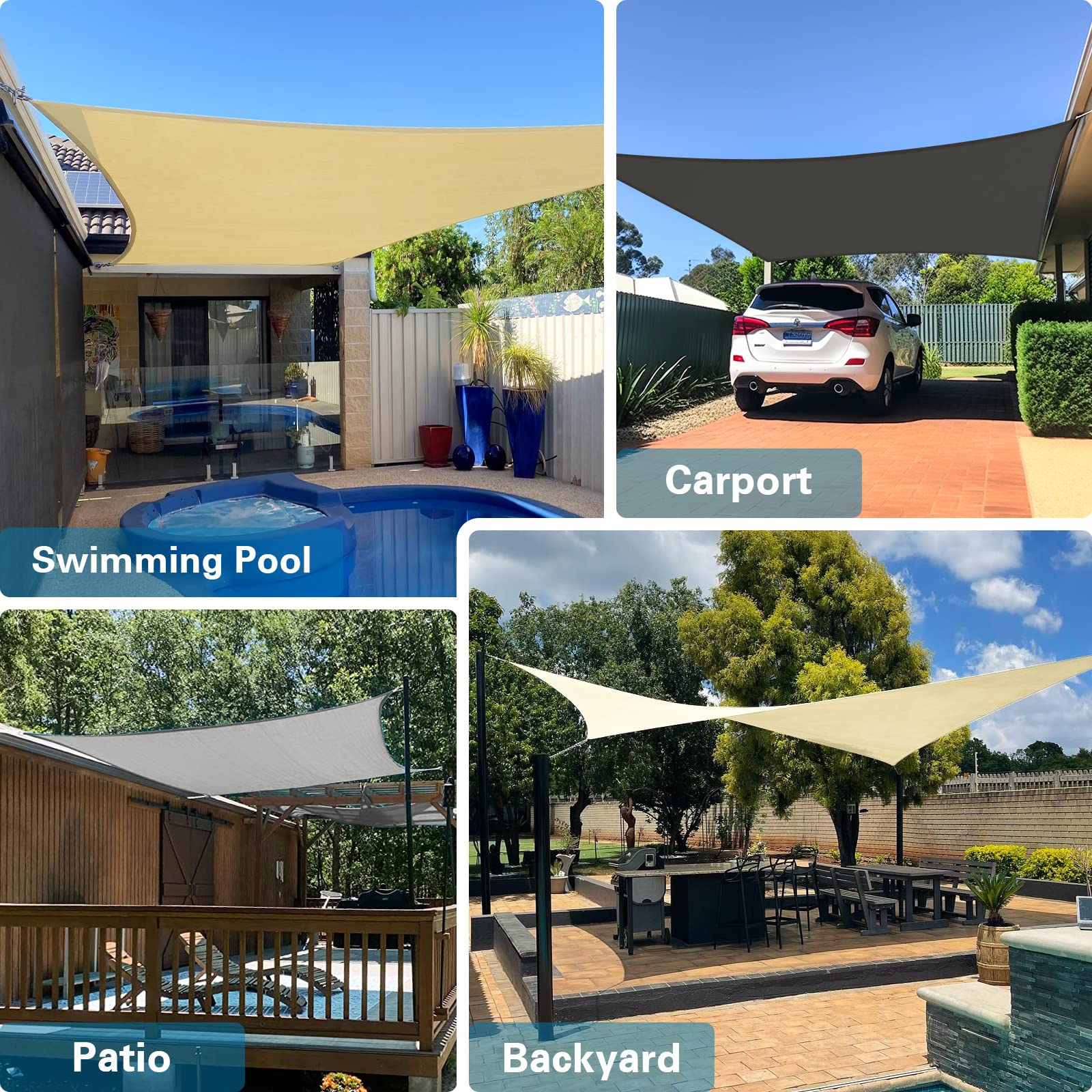 Snapklik.com : Amagenix Waterproof Sun Shade Sail : UV & Water Resistant
