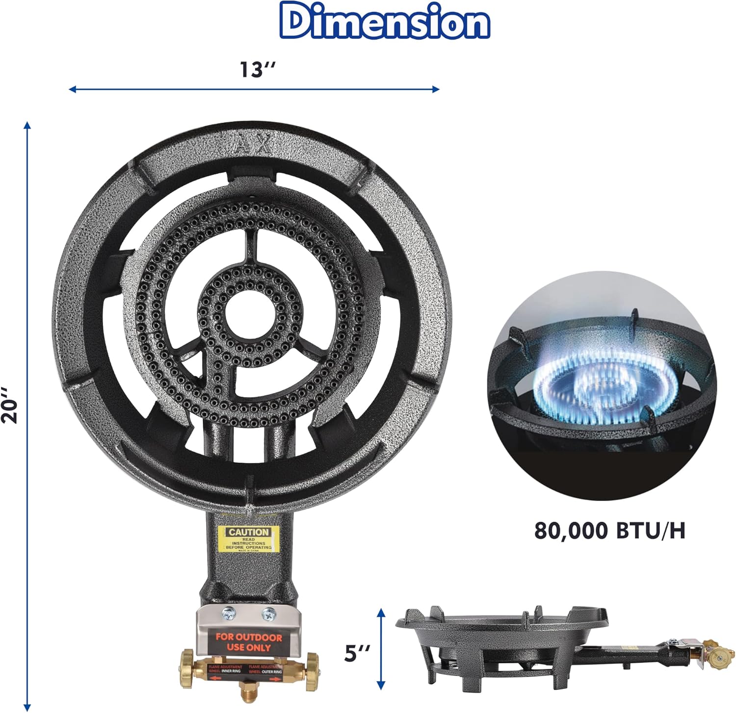 ARC 2541S, Super Propane Burner, 80000 BTU 13" Large Heavy Duty Cast ...