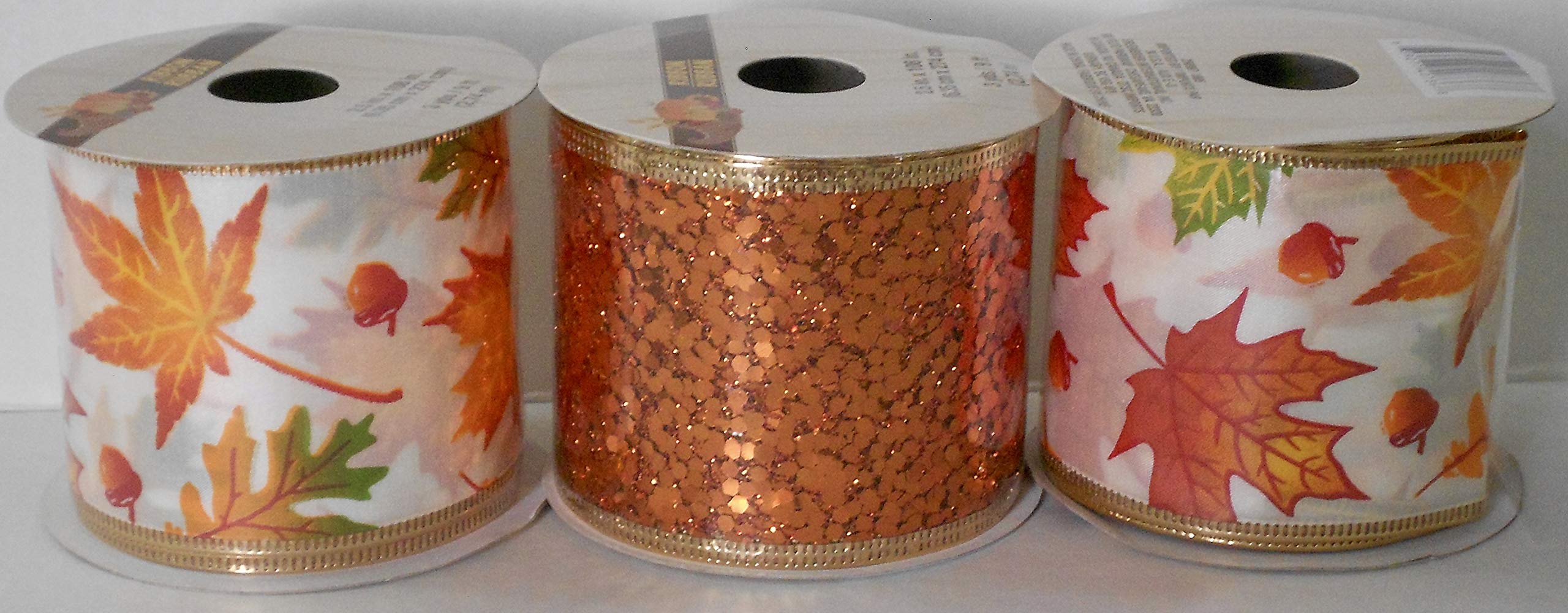 Snapklik.com : 3 Rolls Blazing Autumn, Harvest Themed Wire-Edged Sequin ...