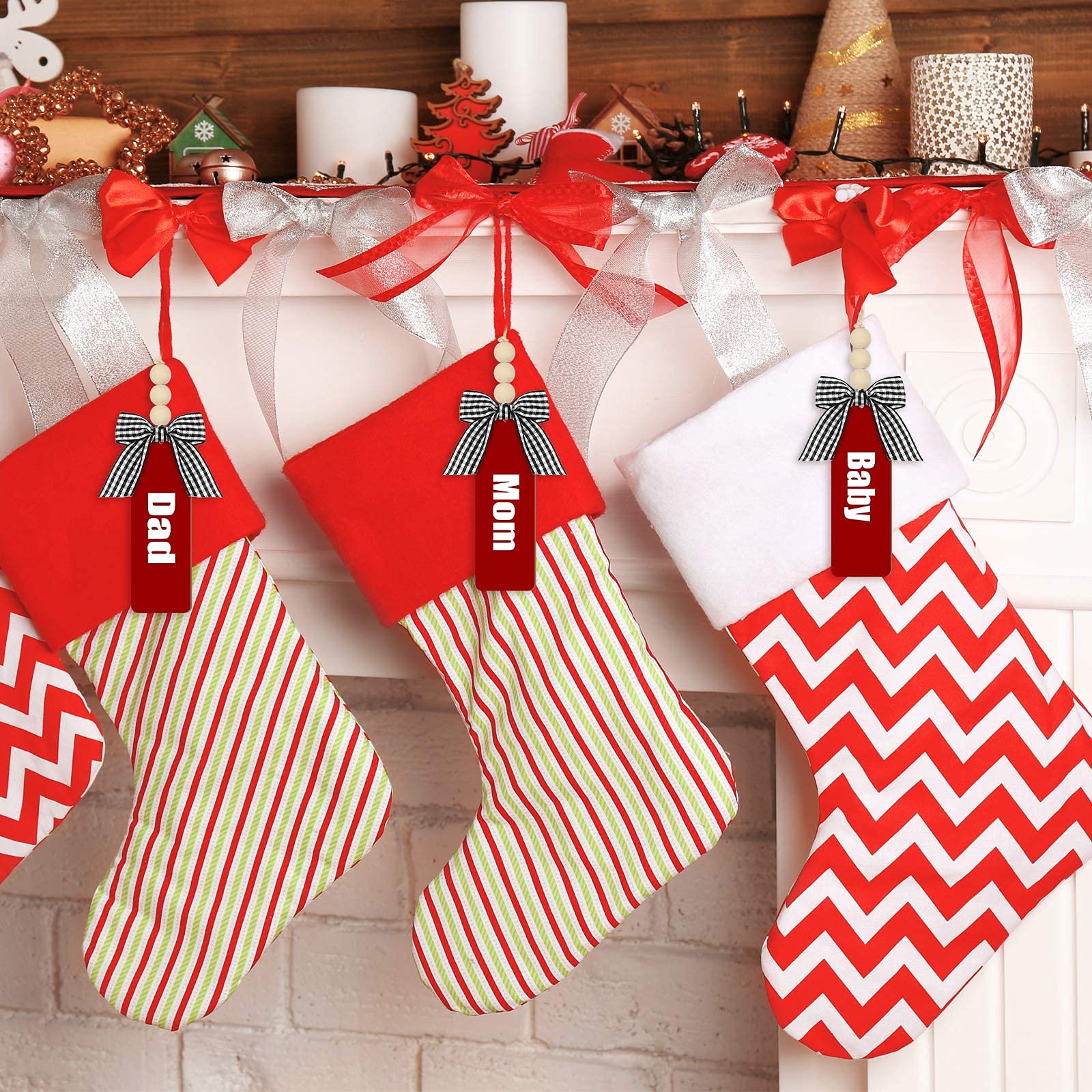 Snapklik.com : 15 Pieces Christmas Stocking Wood Tags Unfinished Wood ...