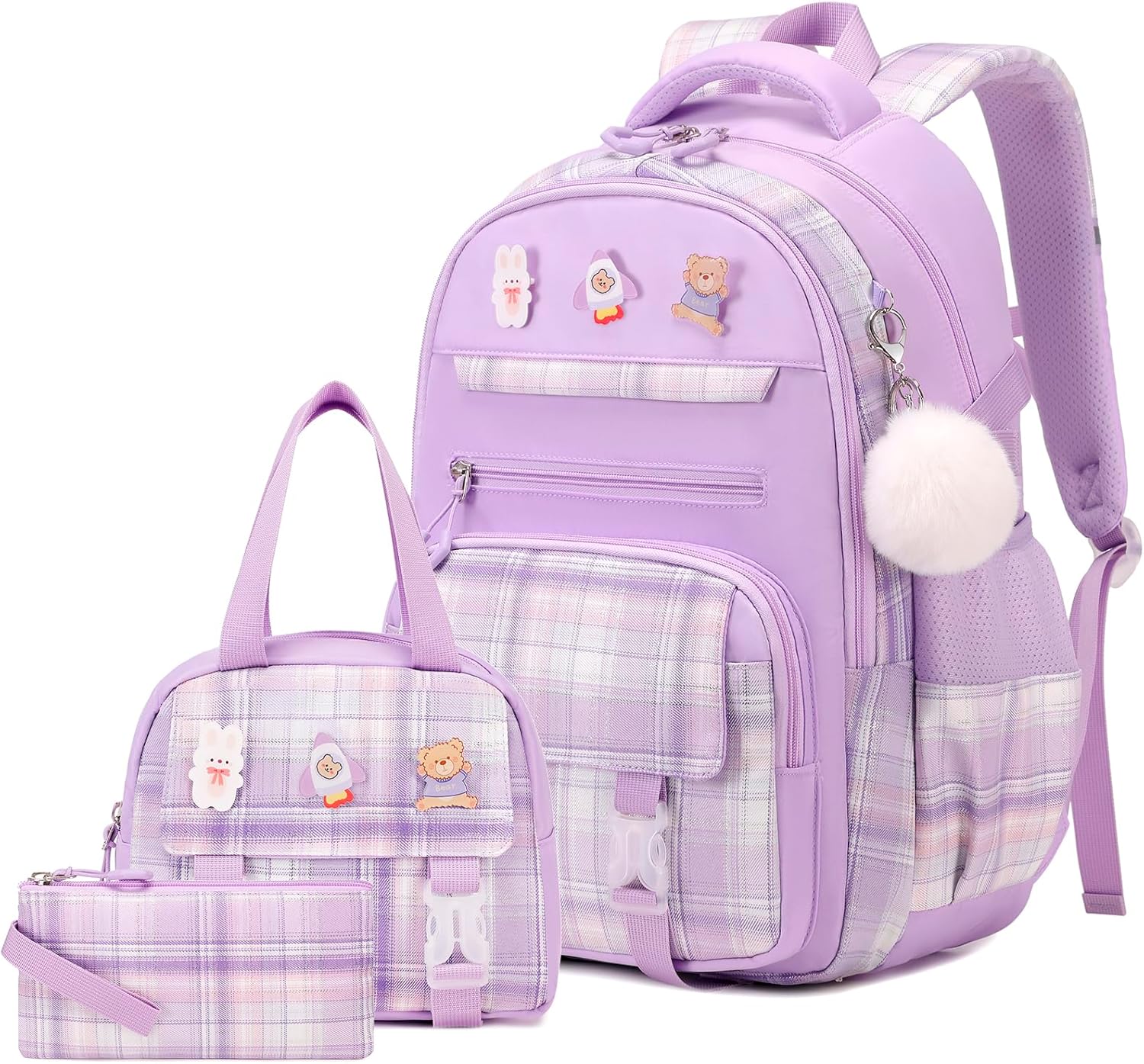 Amazon.com: 3PCS School Backpack for Girls, Girls Backpack with Lunch ...