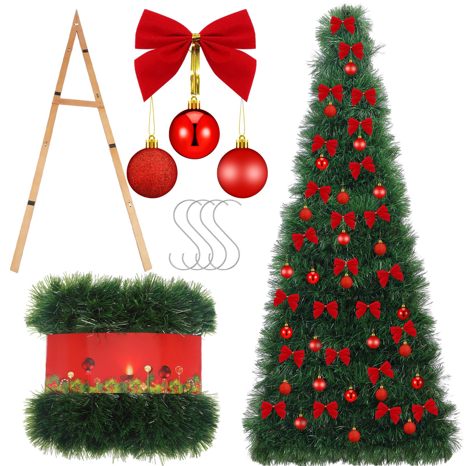 Amazon.com: 2024 68 Inch Christmas Wall Tree DIY Wooden Wall Mounted ...