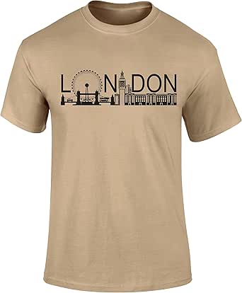 Men London Souvenir T Shirt Great Britain British Beige XX-Large ...