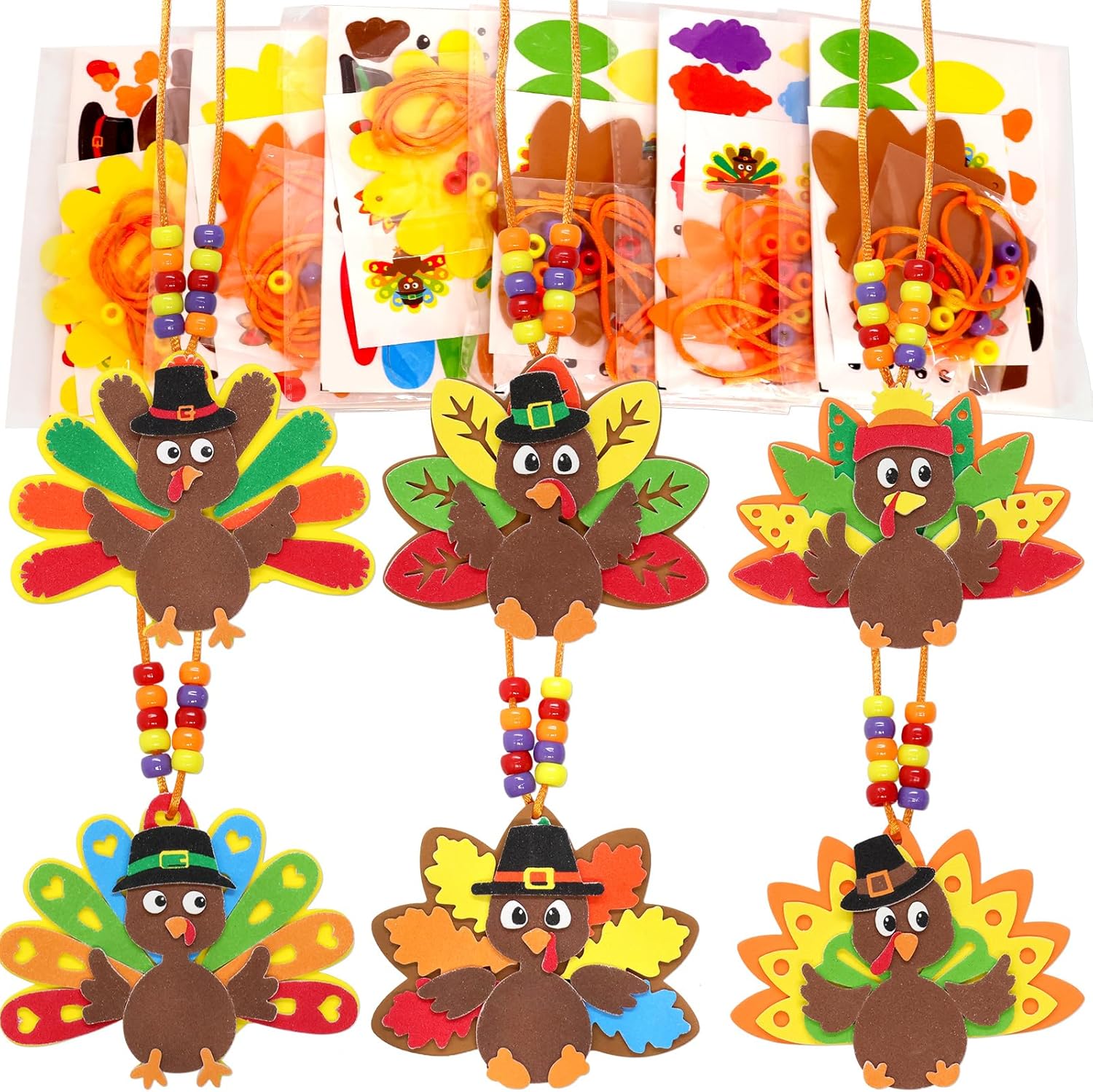 Amazon.com: WorldBazaar Turkey Craft Kits For Kids 12 Pack Thanksgiving ...