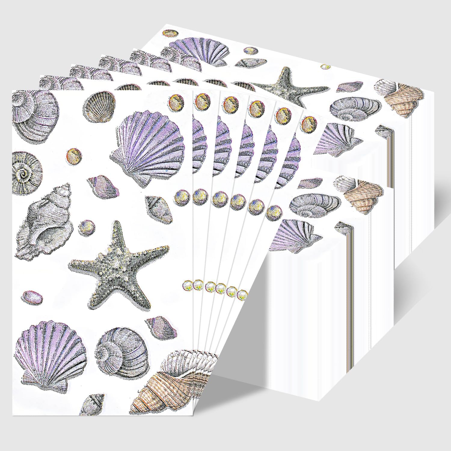 Amazon.com: SeaShell Paper Napkins Disposable 200Pack Sea Hand Towels ...