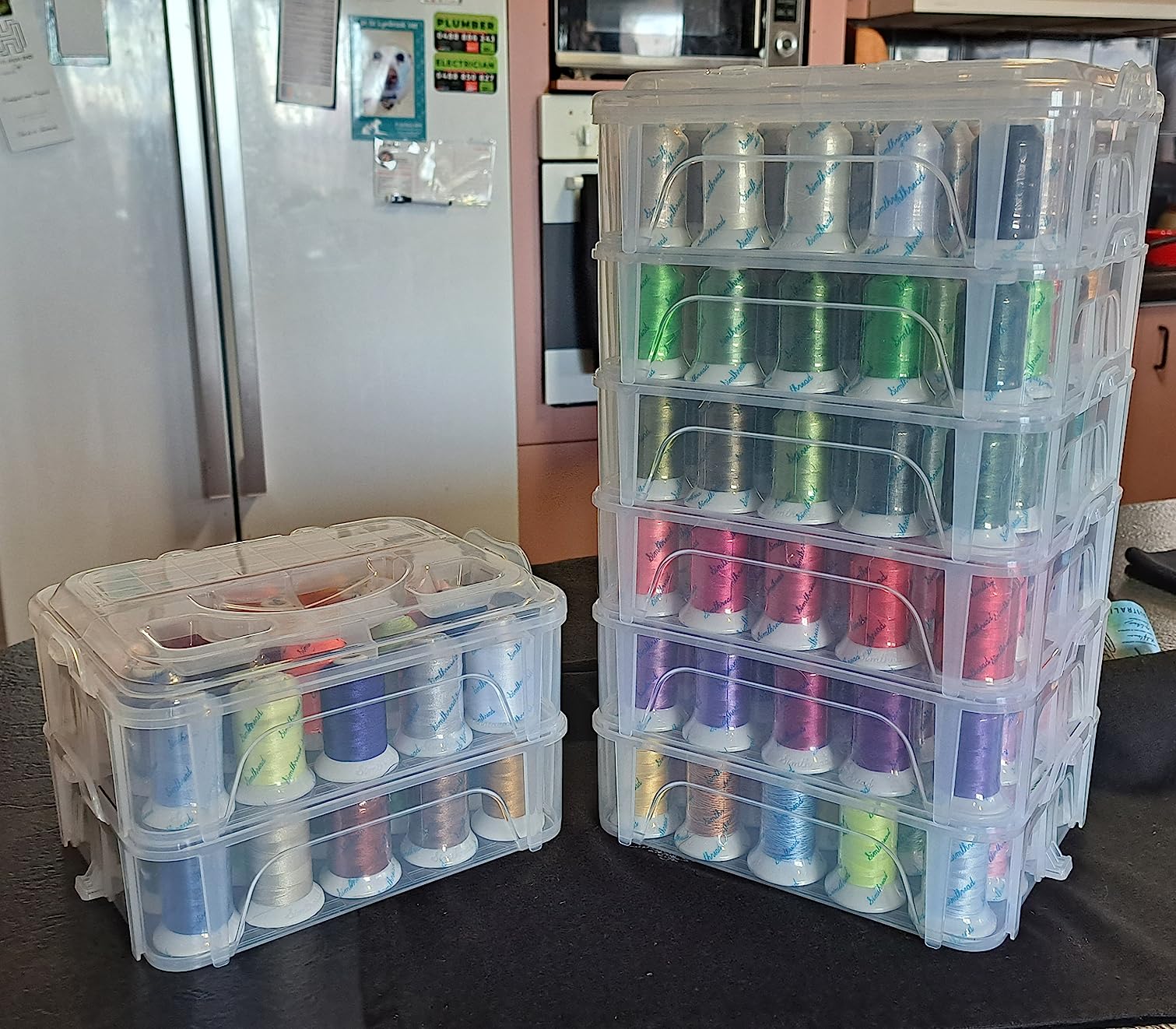 New brothread 4 Layers Stackable Clear Storage Box/Organizer for ...