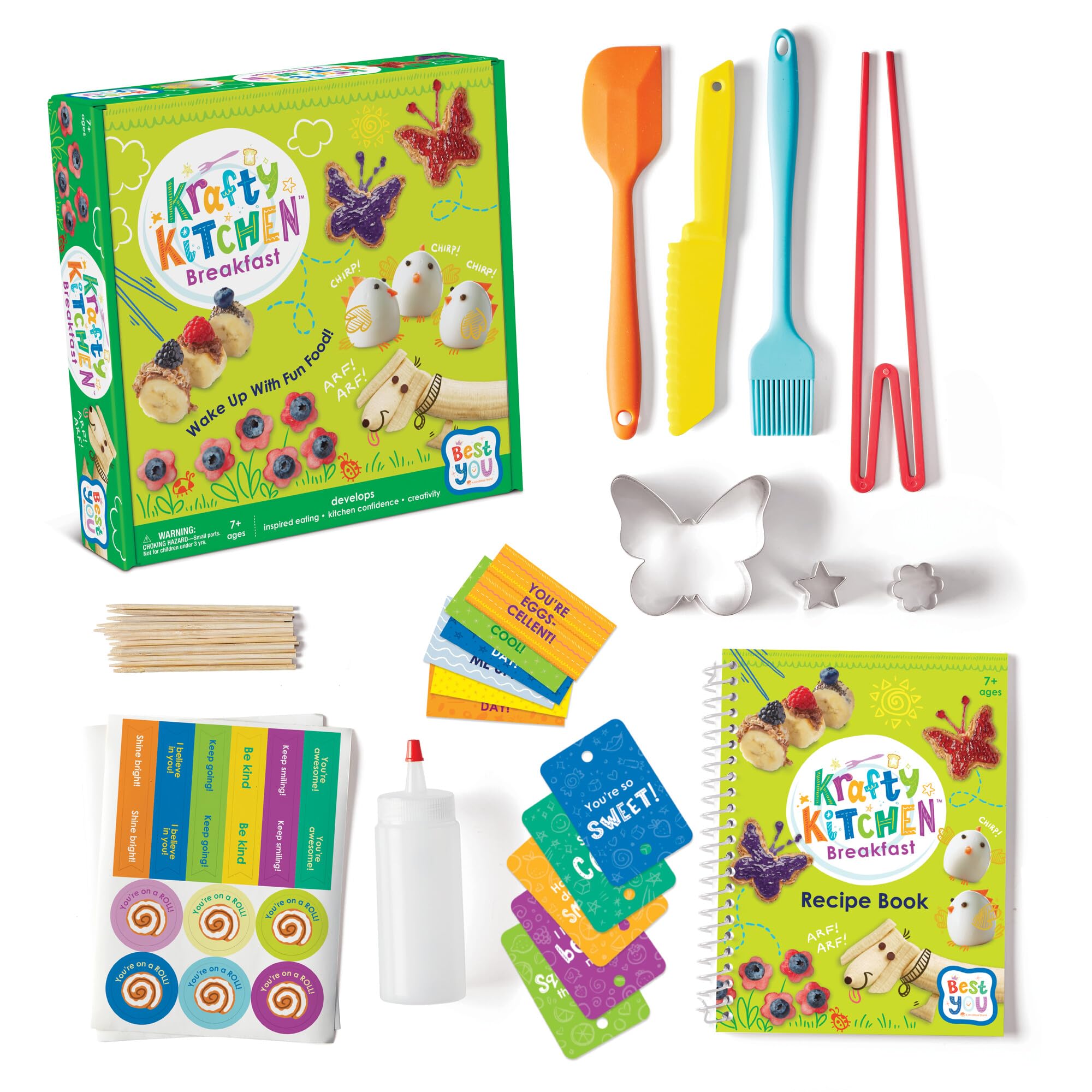 Amazon.com: MindWare Best You Krafty Kitchen Breakfast Kit – Real Cooking Set for Kids Ages 7 ...