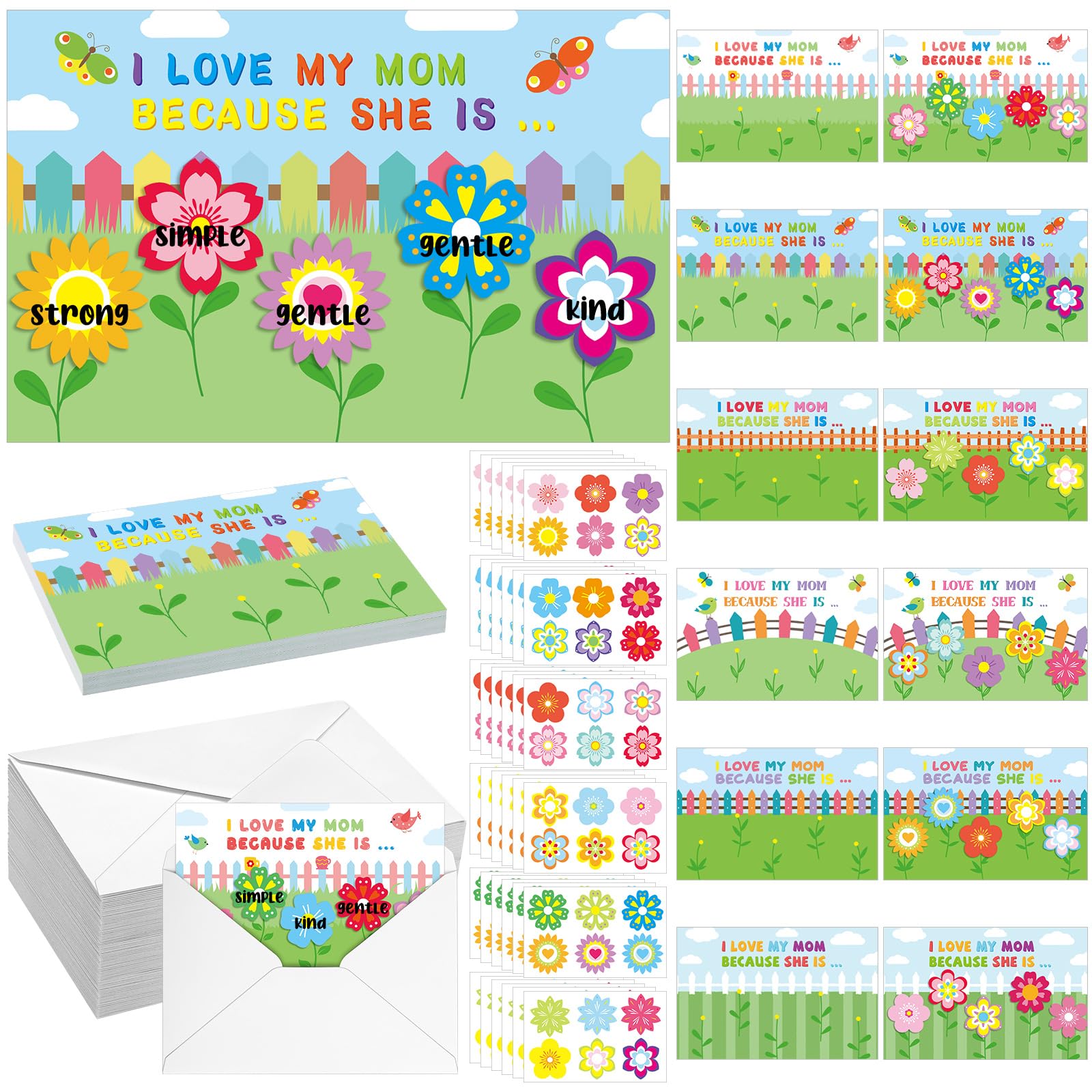 Weekgrat 36 Set Mother's Day Crafts for Kids Mother's Day Card Making ...