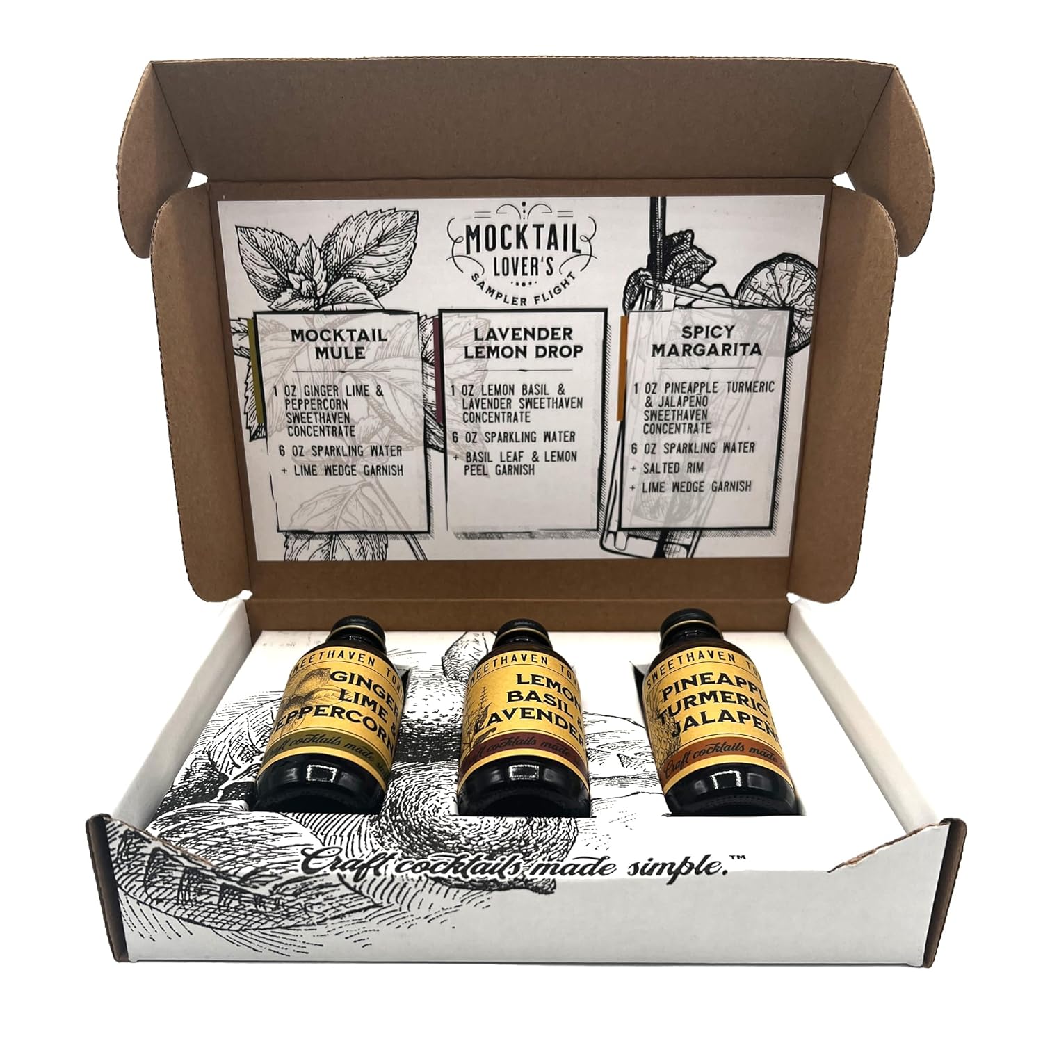 Amazon.com : Sweet Haven Tonics Mocktail Cocktail Mixers, Handcrafted 3 ...