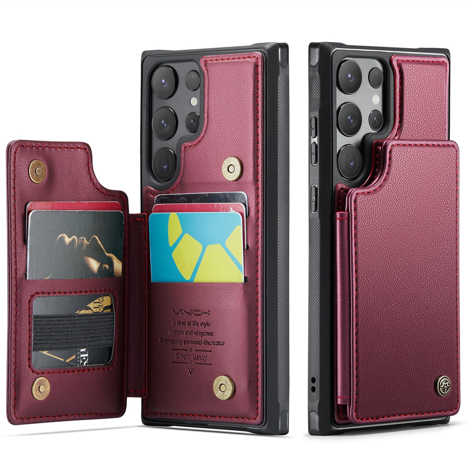 Amazon.com: Vinich for Samsung Galaxy S24 Ultra Case with Card Holder ...