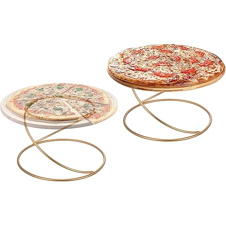 Amazon.com: MyGift Set of 4 Black Metal Pizza Pan Riser Stands ...